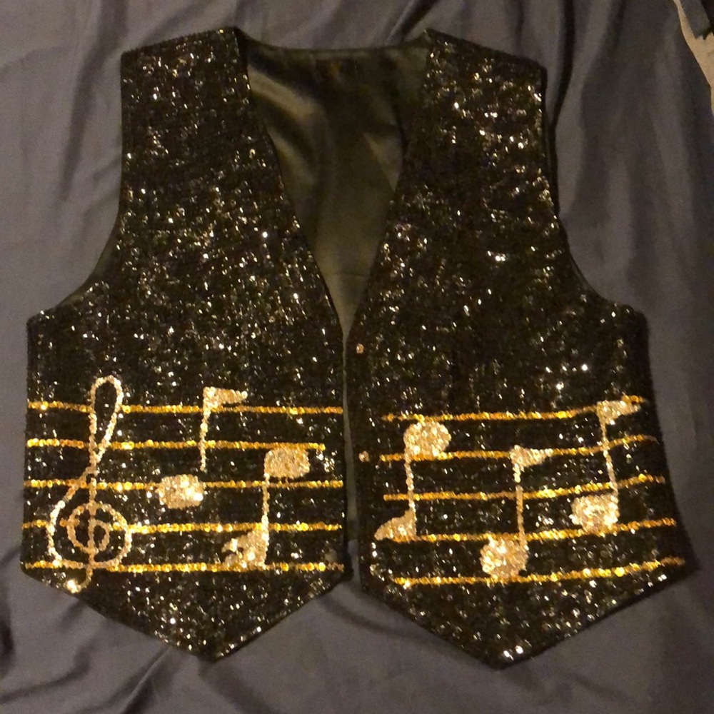 Vintage Rare Sequin-Ette Music Note Sequin Vest Nashv… - Gem